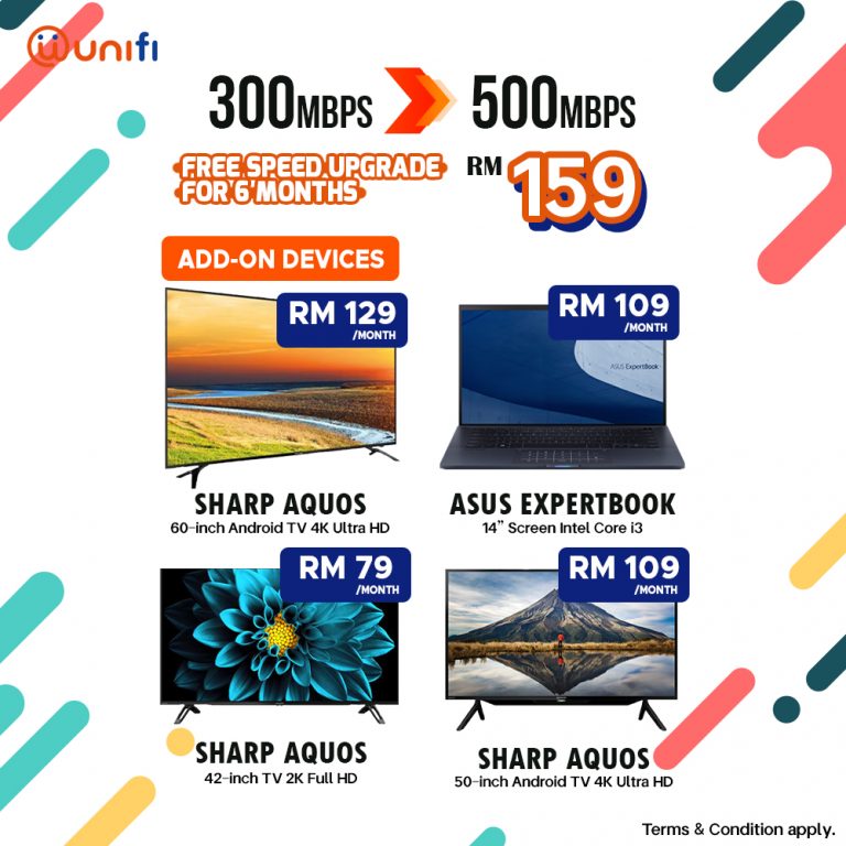 Unifi Home Fibre Broadband Free TV Or Free 6 Months - Unifi
